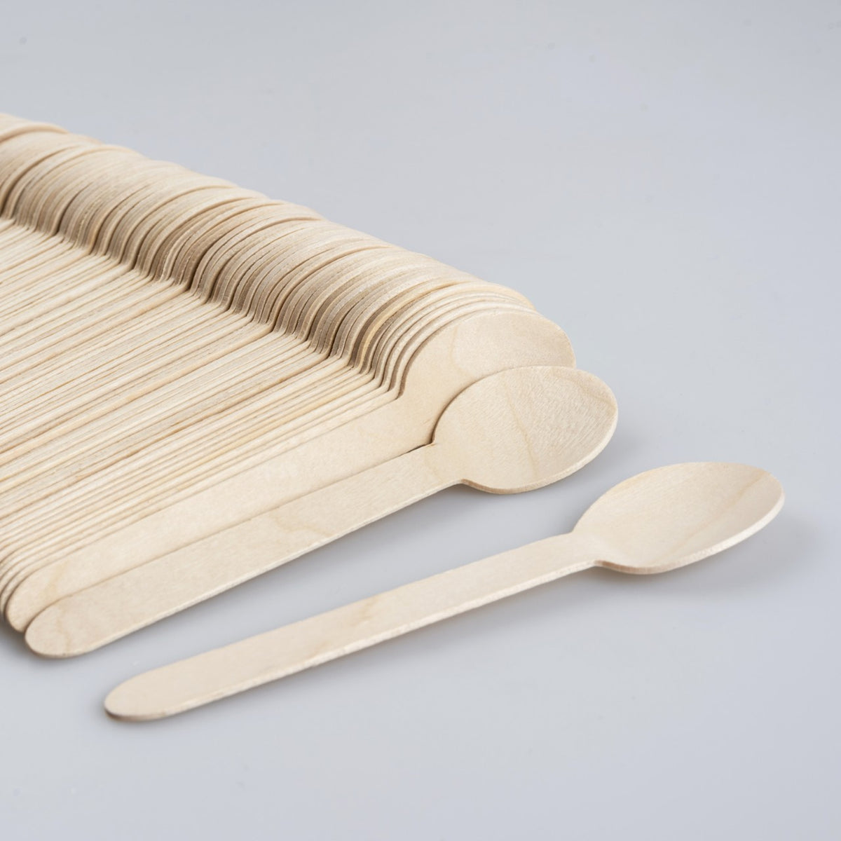 TXV Mart - Disposable Party Cutlery Wooden Spoons 6in (Pack of 100)